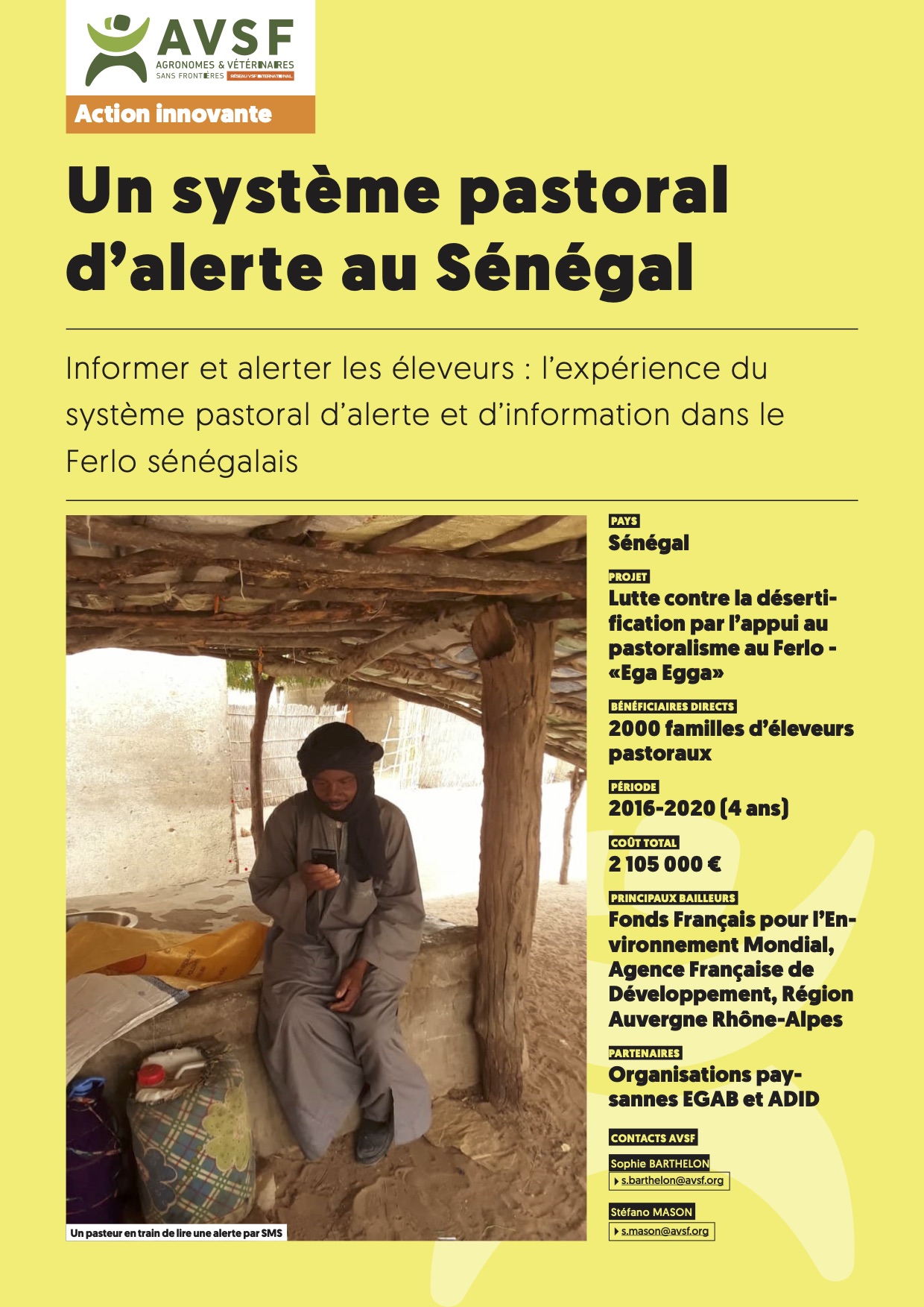 Un système pastoral d’alerte au Sénégal - AVSF - Agronomes ...