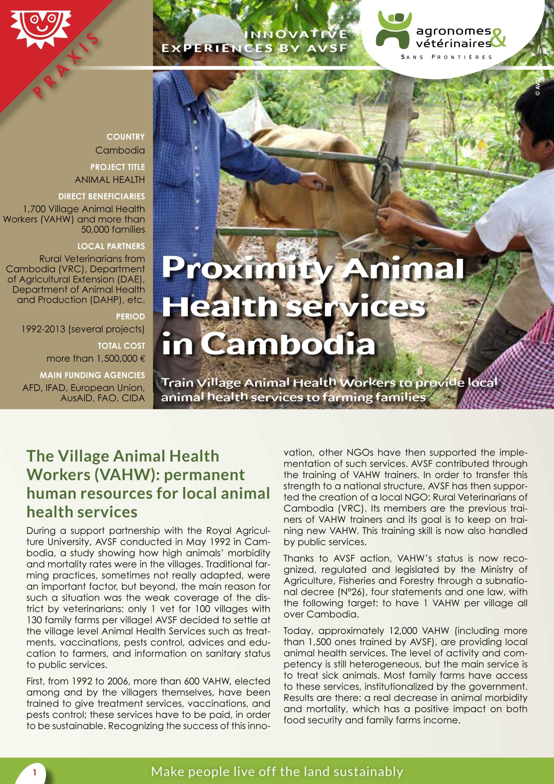 Innovative Experiences of AVSF : Proximity Animal Health Services in ...