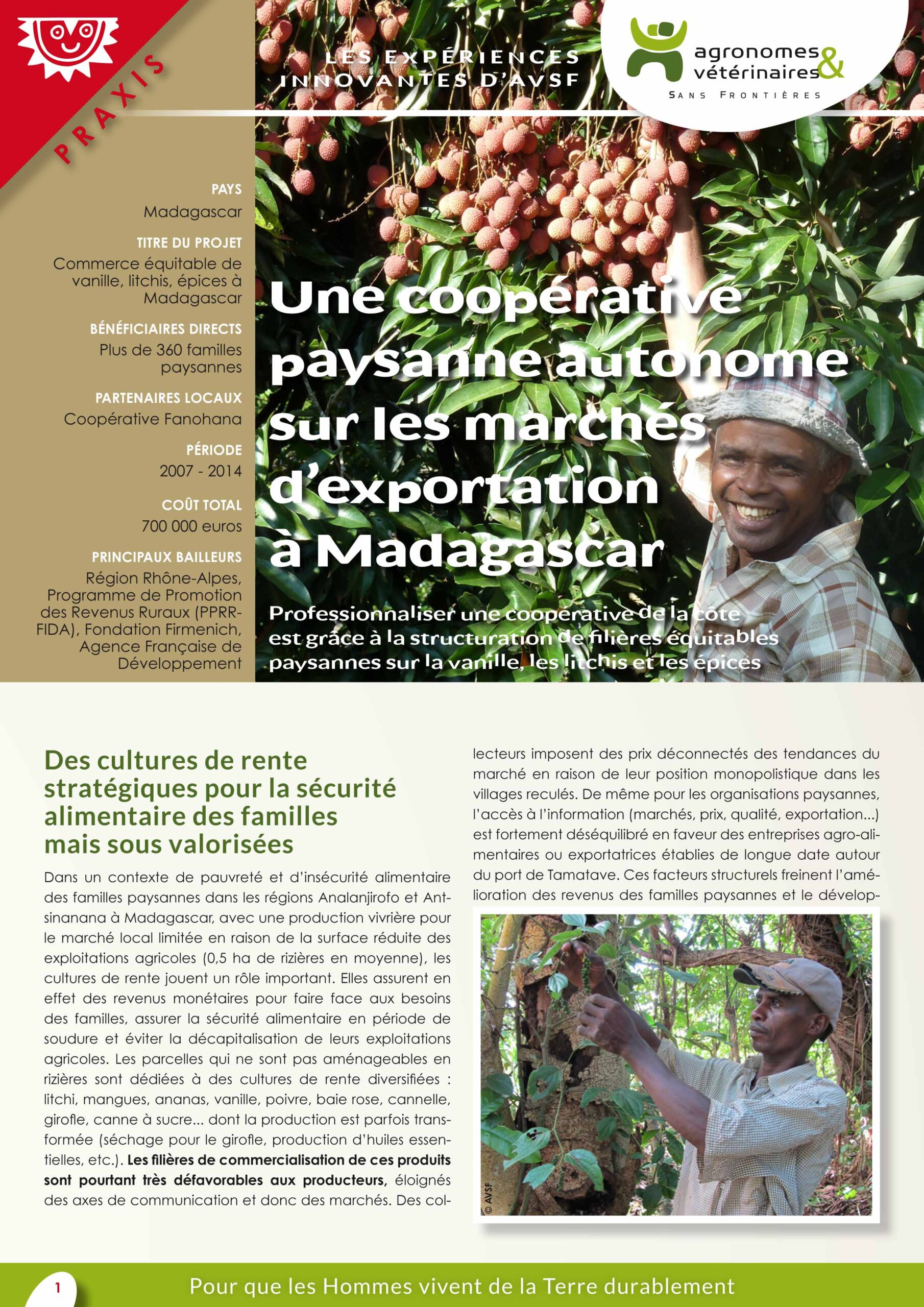 Une coopérative paysanne autonome sur les marchés d'exportation à ...