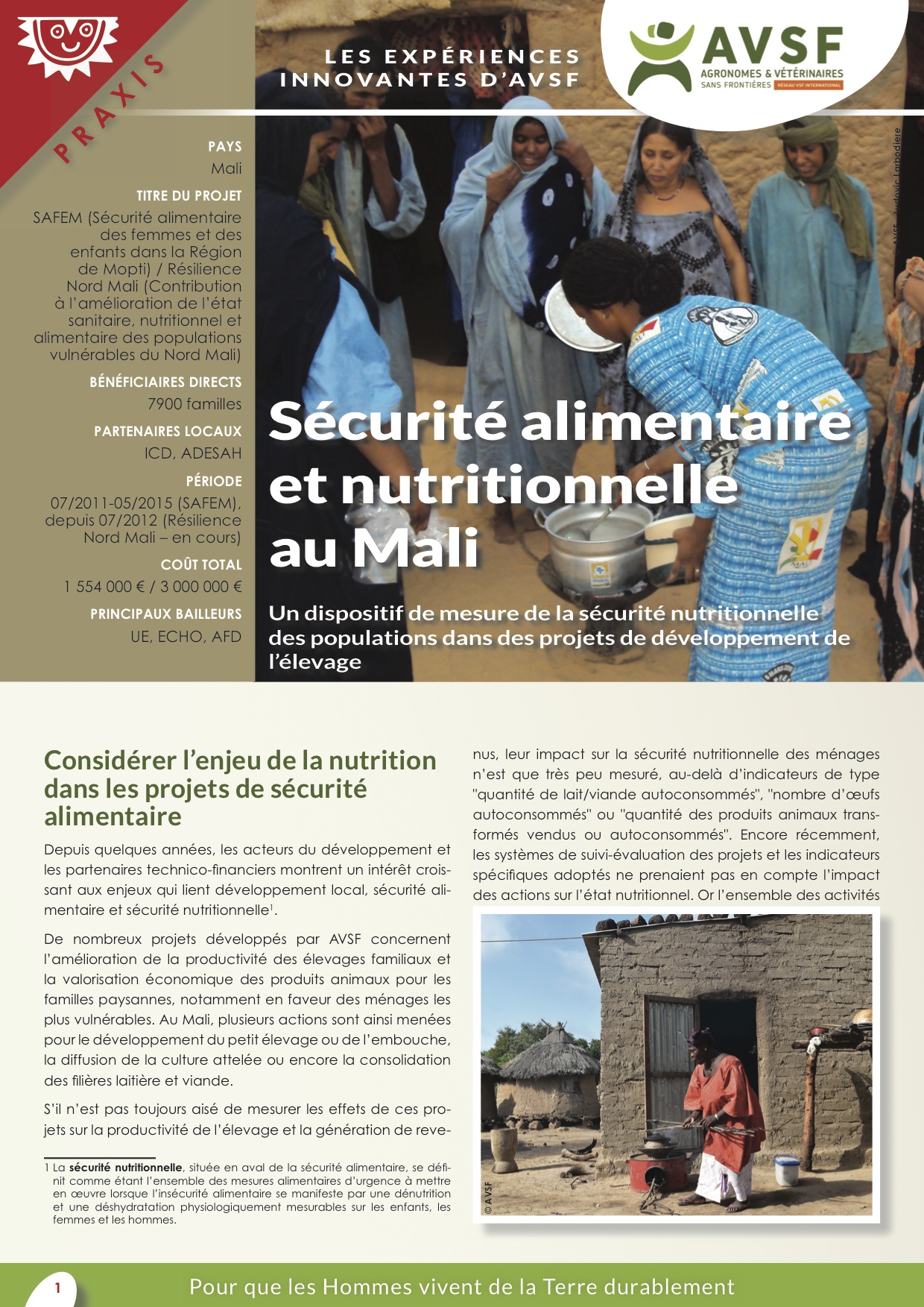 Sécurité alimentaire et nutritionnelle au Mali - AVSF - Agronomes ...