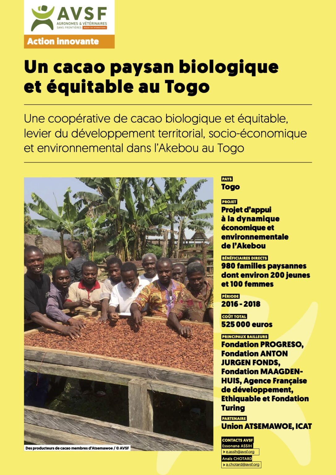 Un cacao paysan biologique et équitable au Togo - AVSF - Agronomes ...